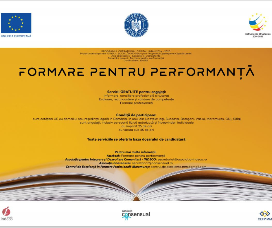 Proiectul ‘’Formare Pentru Performanță‘’ are următoarele obiective ...