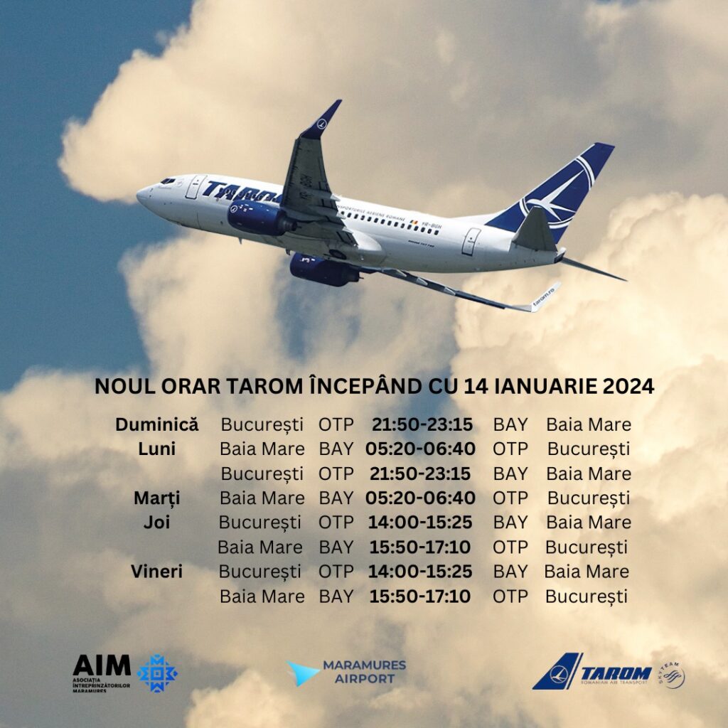 TAROM va avea un nou orar de zbor pentru ruta Baia Mare - București ...