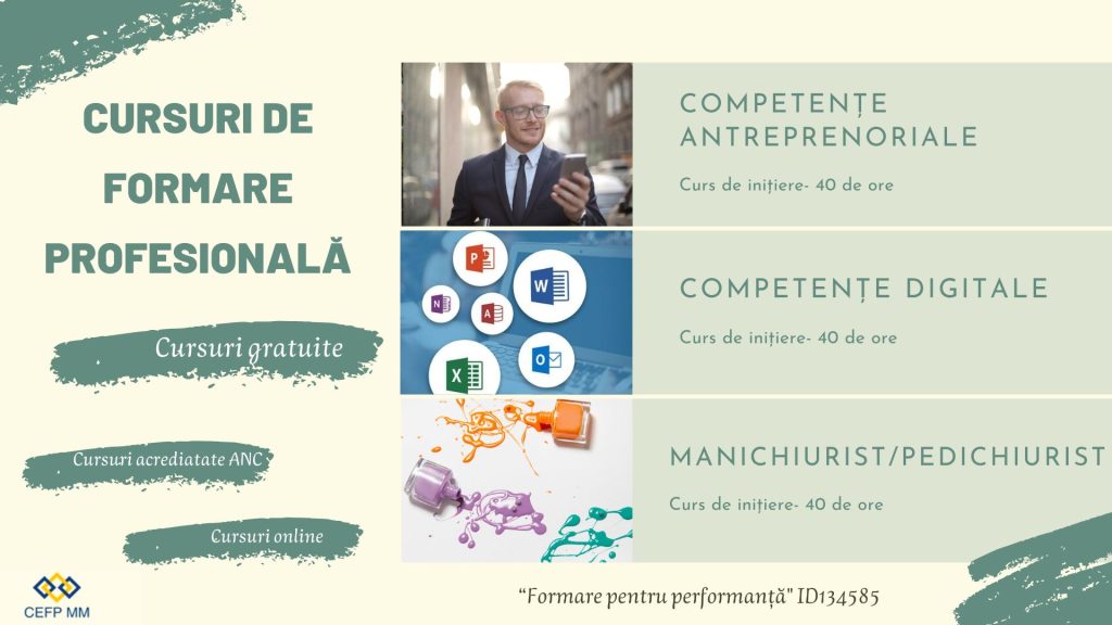 Cursuri de formare în cadrul proiectului “Formare pentru performanță ...