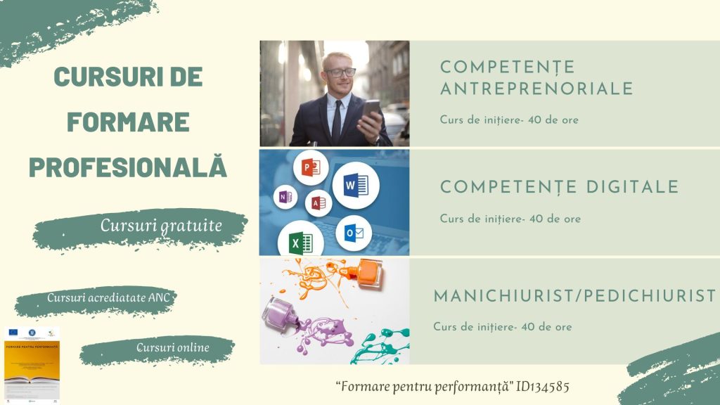 Cursuri de formare profesională în cadrul proiectului cu titlul ...